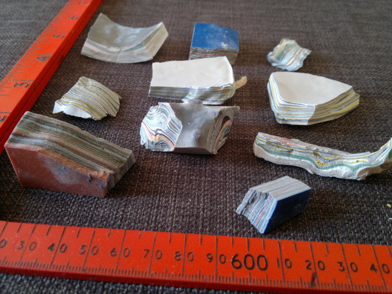 Fordite Detroit agate 94 grams lapidary rough raw chips – Scale Solutions