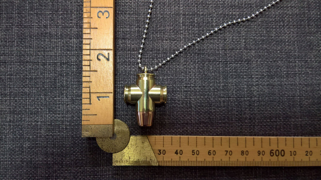 Real Bullet necklace .45 AUTO hollow point cross crucifix christian ...