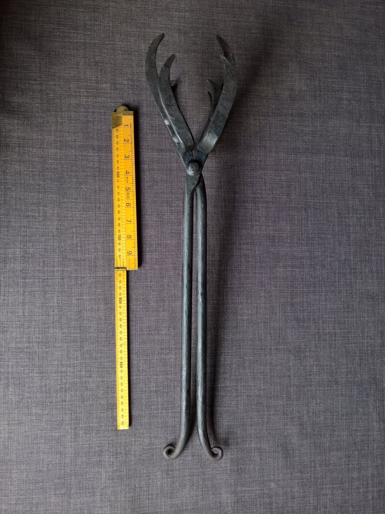 large fire tongs forged wrought iron blacksmith handmade rustic design ...