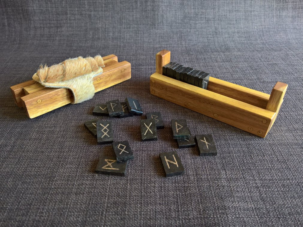Rune set forged iron inlayed silver elder futhark pagan Norse Viking W ...